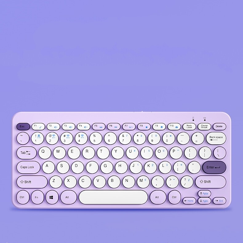 Purple Aesthetic Portable Wireless Mouse And Keyboard Set Kawaii
